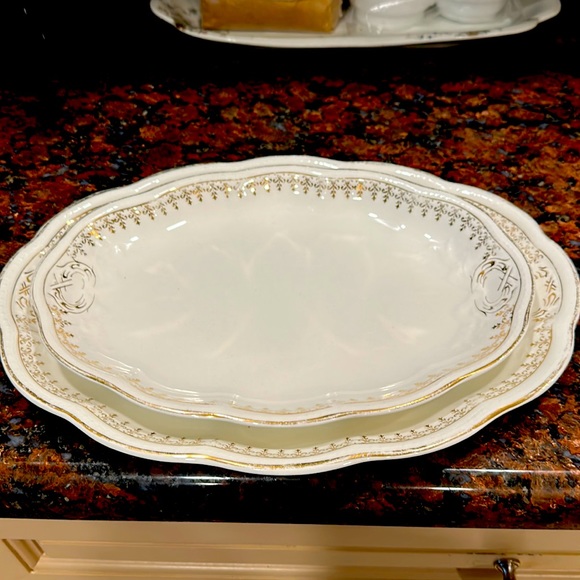Edwin M Knowles | Dining | Two Platters One Larger Than The Other White ...